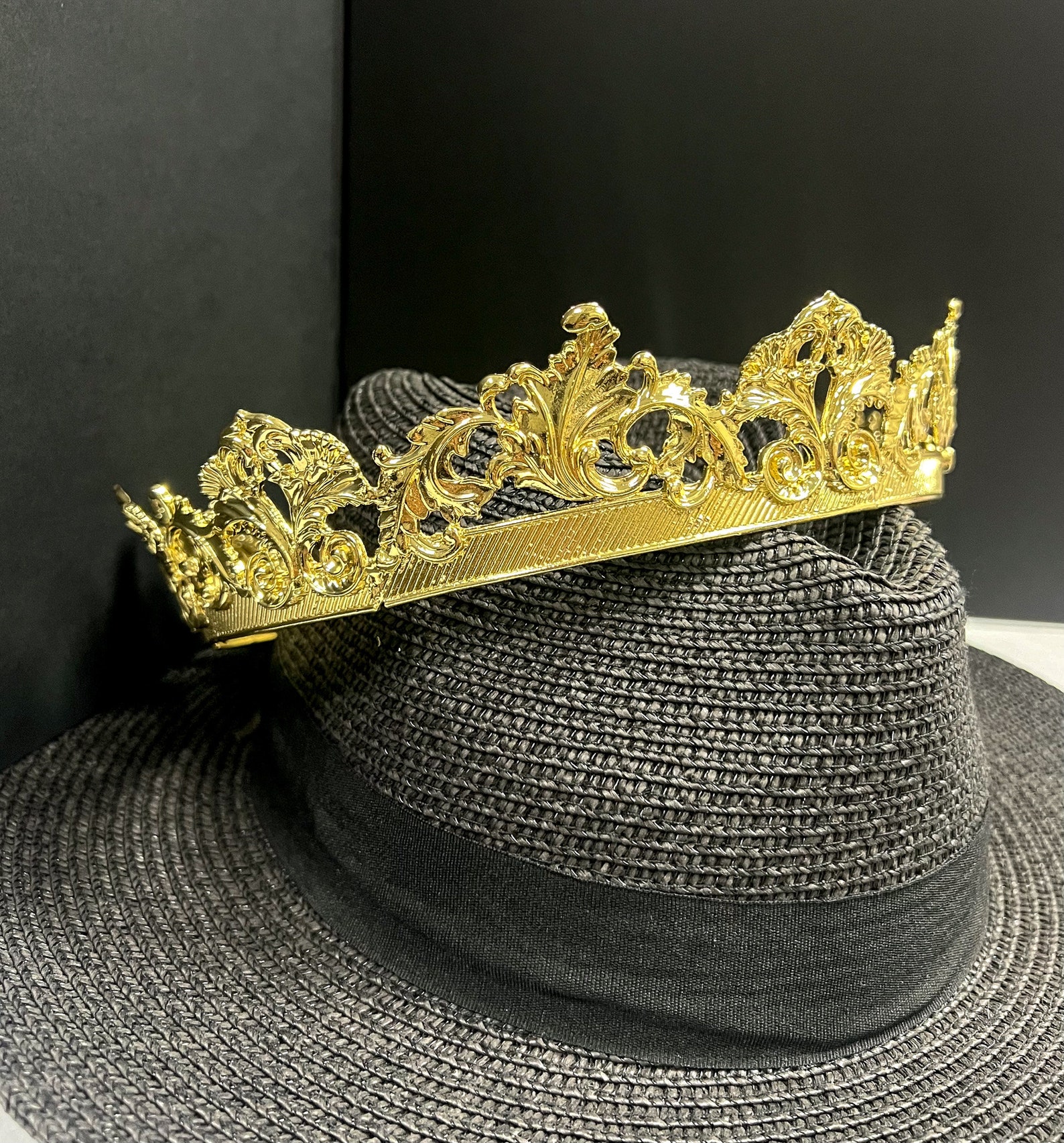 Royal King Crowns for Men, Full Round Mens and Crowns Wedding Party ...