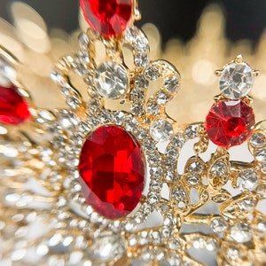 Royal King Red Rhinestone Crown for Men, Wedding Party, Costume, Hair ...