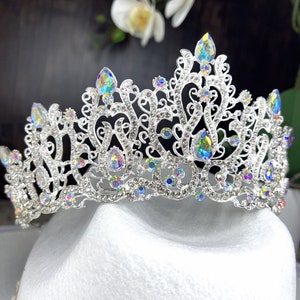 Silver Wedding Crown for Women, Bridal Crown Princess Tiara, Hair ...