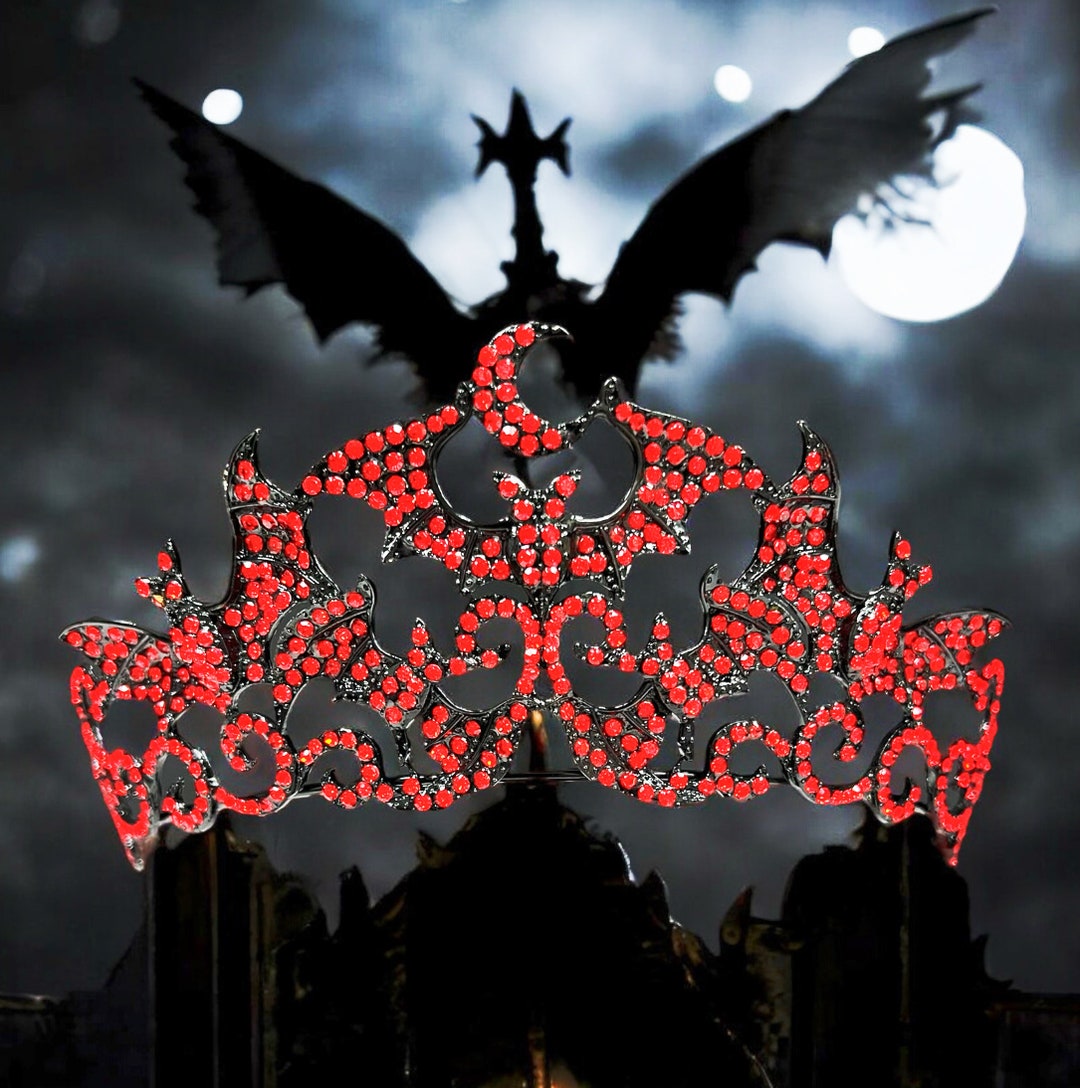 Vampire Bat Crown, Red Crystal Crown, Witch Crown, Evil Queen Crown ...