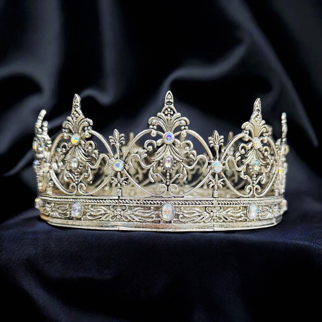 Vintage Silver Crown, Silver Wedding Crown, Royal King Crown ...