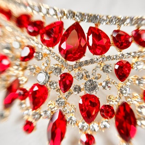 Queen Ruby Red Tiara, Princess Crown, Bridal Headpiece, Wedding ...