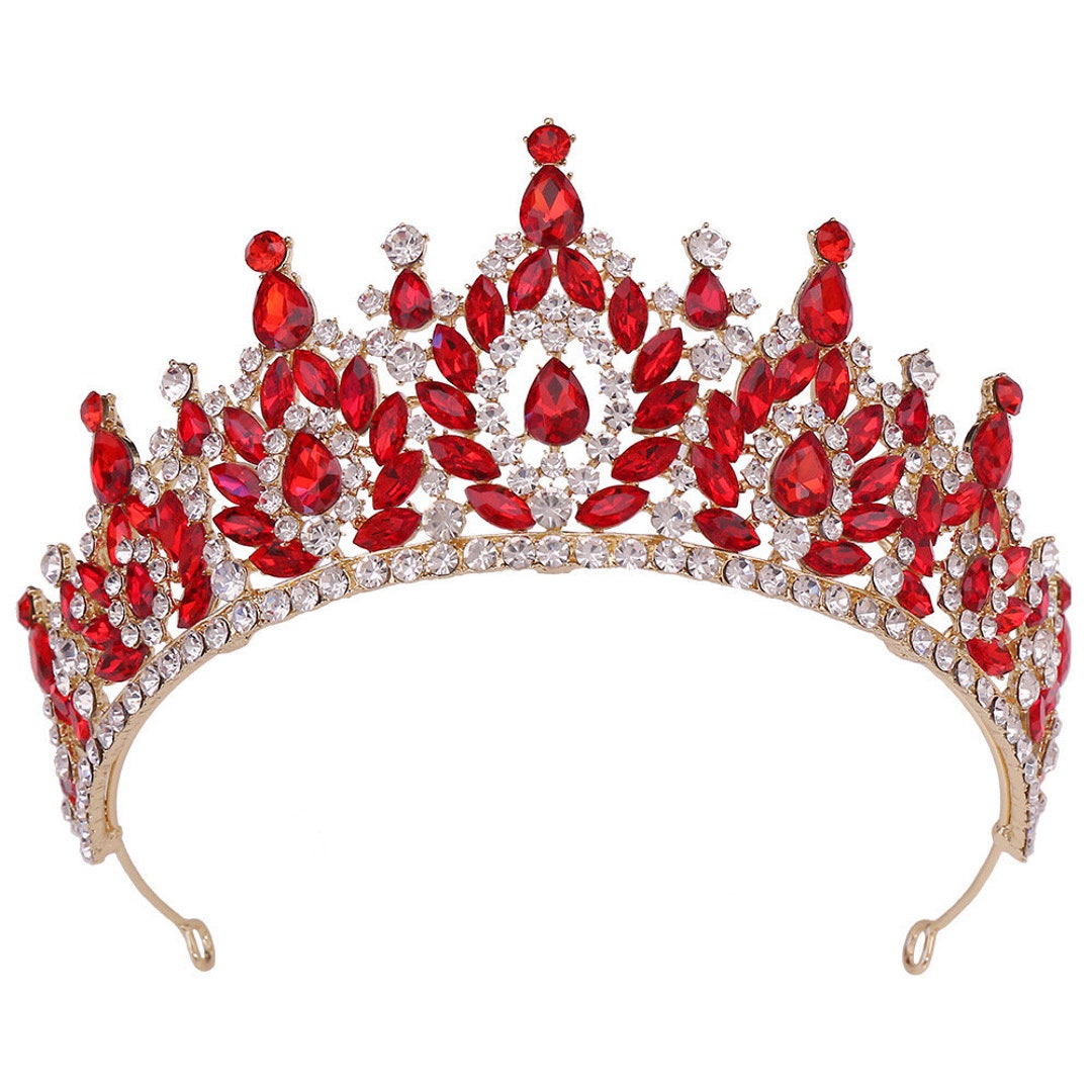 Royal Queen Ruby Red Crown Bridal Wedding Tiara Costume - Etsy