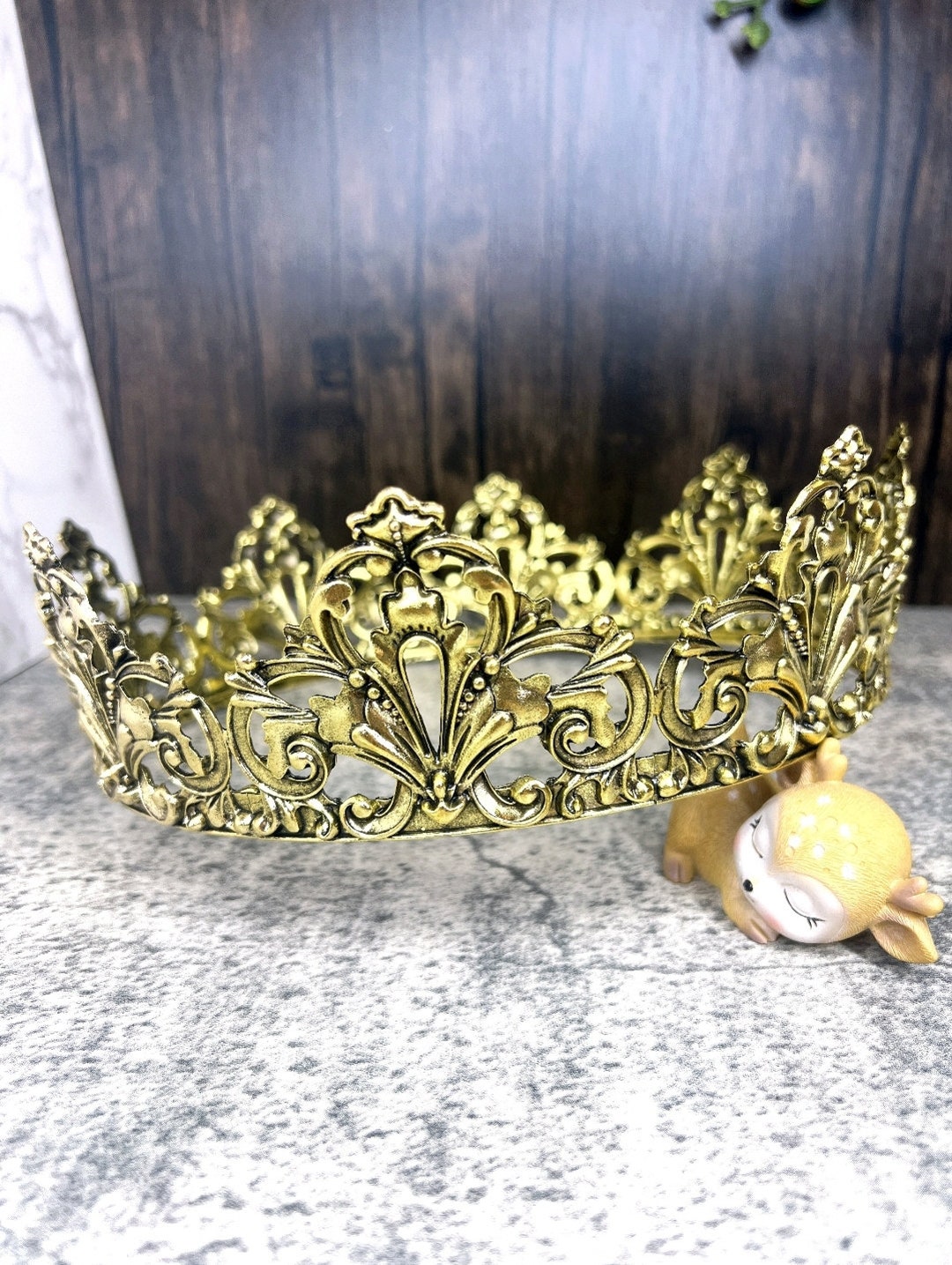 Baroque Gold Royal Crown Men's Prince Crown, Birthday Party, Headpiece ...
