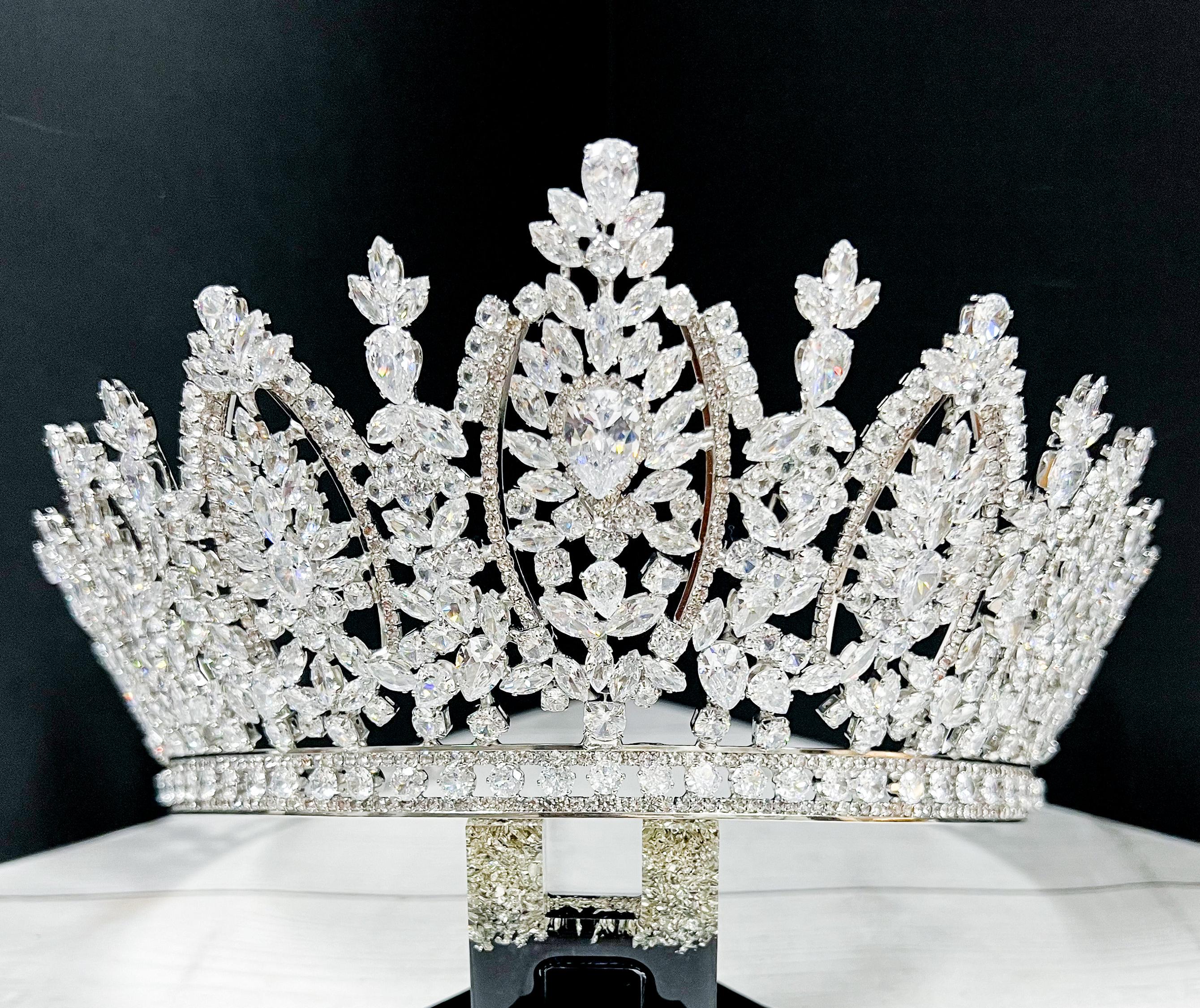 Luxury Bridal Tiara Royal Wedding Crown With Cubic Zirconia Elegant ...
