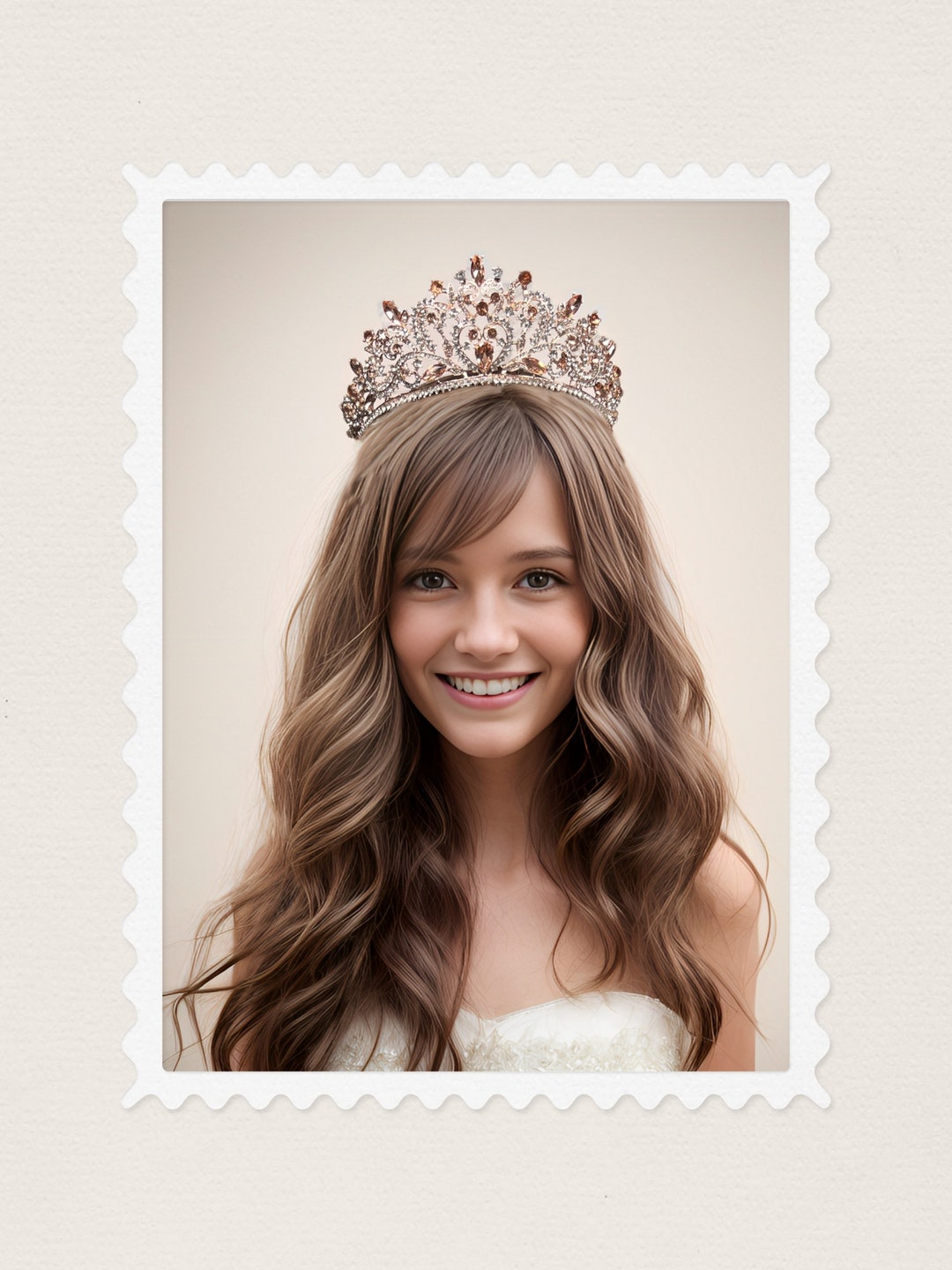 Baroque Amber Crystal Headpiece, Heart Shape Wedding Crown, Perfect ...