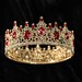 Red Rhinestone Crown King Head Crown Large Rhinestone Crown Ren Faire ...