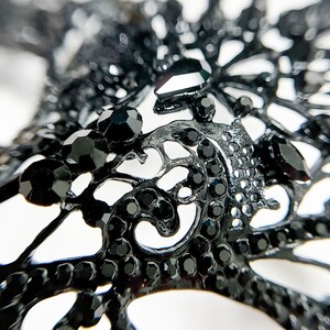 Masquerade Mask With Stick, Luxury Crystal Mask, Black Crystal Mask ...