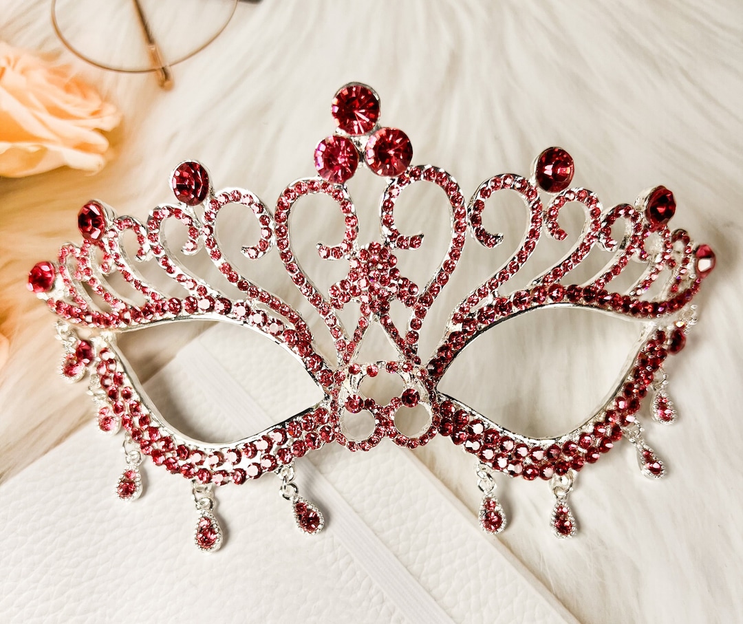 Venetian Pink Masquerade Mask, Mardi Gras Mask, Elegant Teardrop Mask ...
