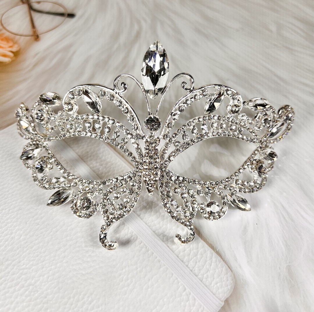 Butterfly Masquerade Mask, Wedding Party Silver Eye Mask, Cosplay ...