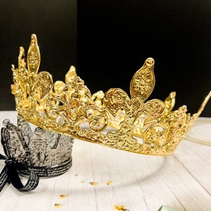 Vintage Royal King Crowns for Men, Full Round Mens Crown Wedding, Party ...