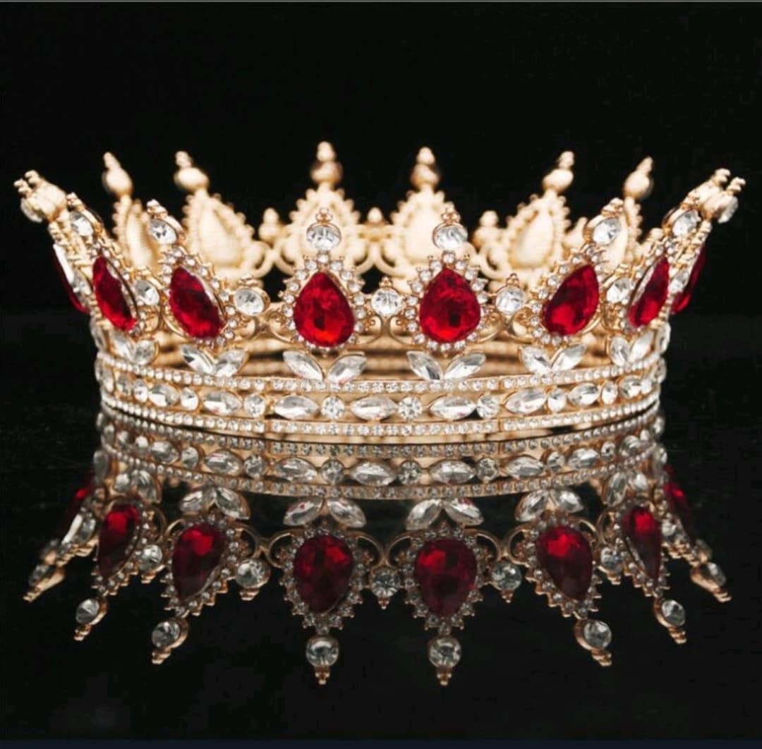 Red Queen Crown Rhinestone Wedding Crown, Women Costume Party, Hair ...