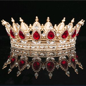 Red Queen Crown Rhinestone Wedding Crown, Women Costume Party, Hair ...