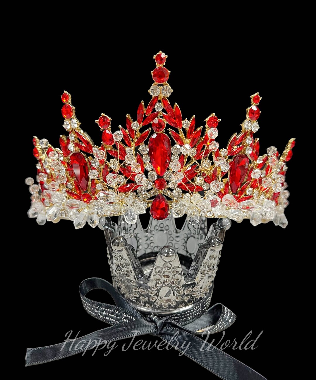 Ruby Crown, Victorian Tiara, Crystal Crown, Bridal Headband, Princess ...