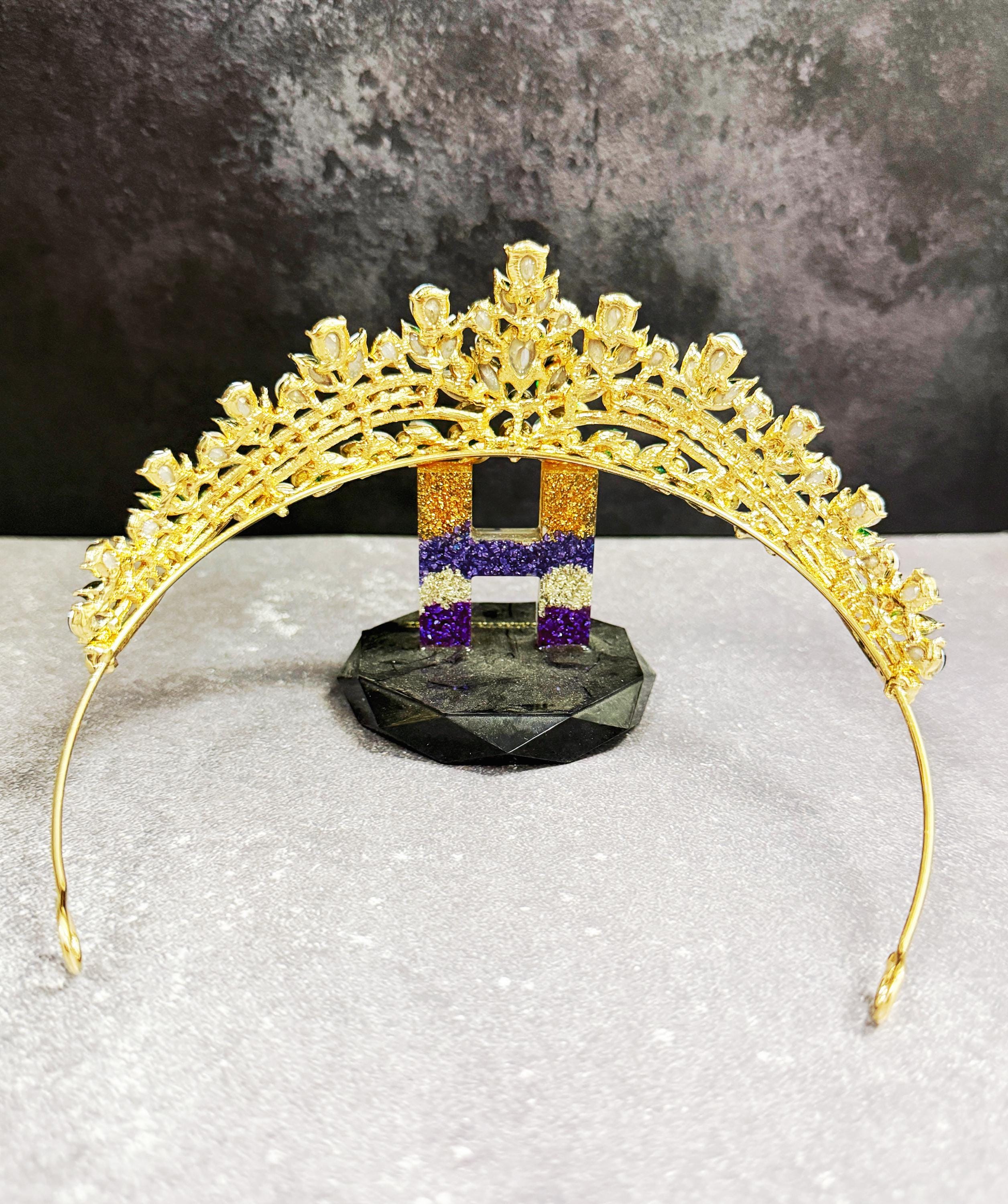 Princess Tiara, Kids Tiara, Girl's Tiara, Green Crystal Tiara, Kids ...