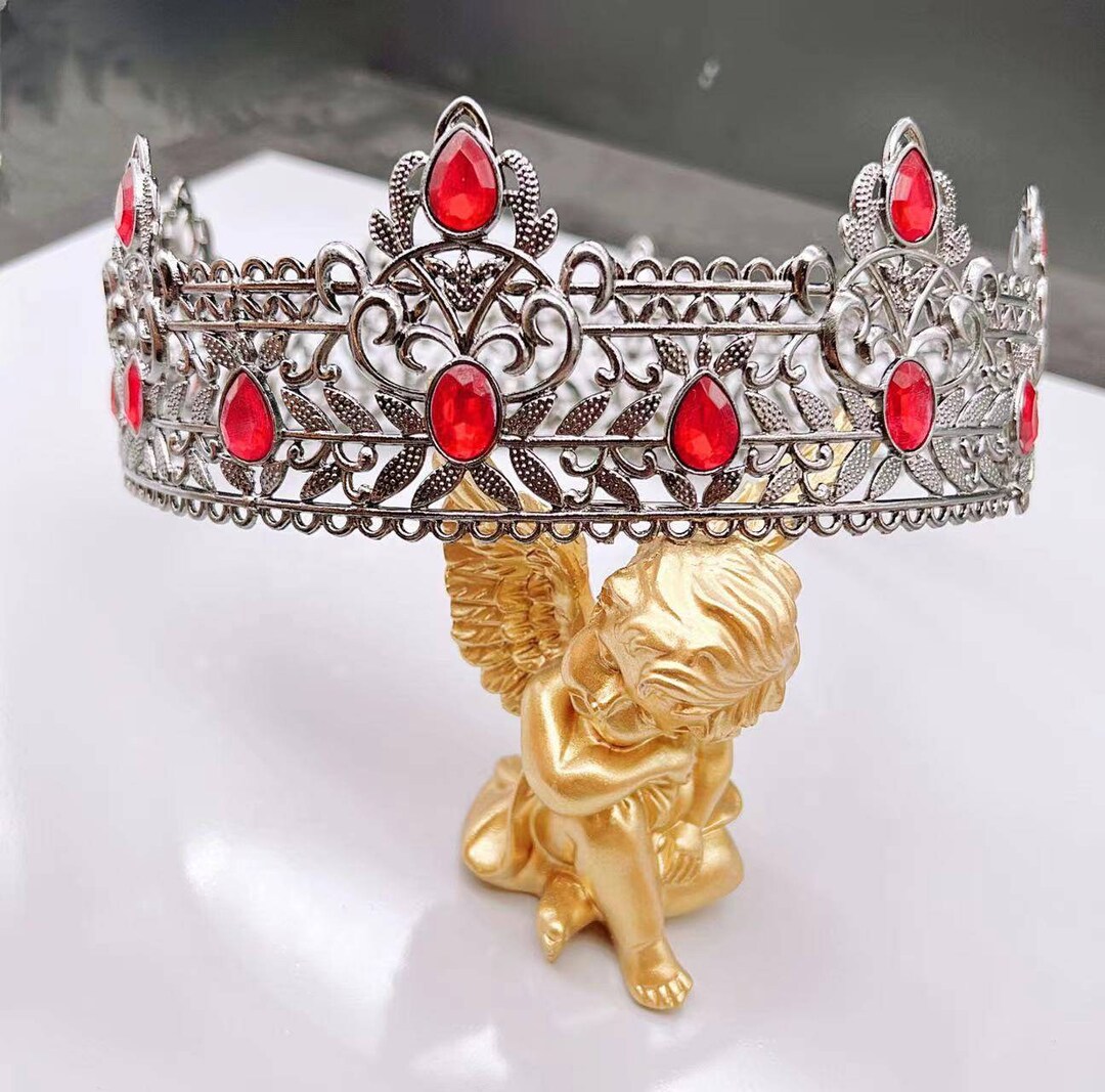 Royal King Crowns for Men, Men's Silver Crown, Wedding, Party, Costume ...