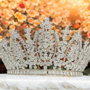 Cubic Zirconia Bridal Tiara: Royal Wedding Pageant Crown - Etsy