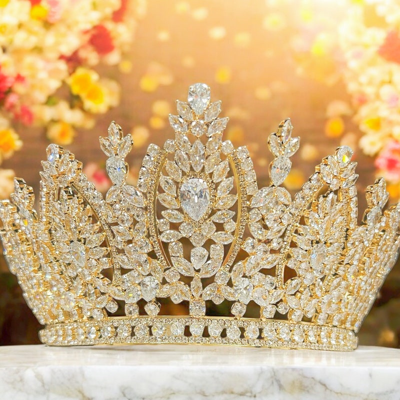 Crown Gold Cubic Zirconia - Etsy