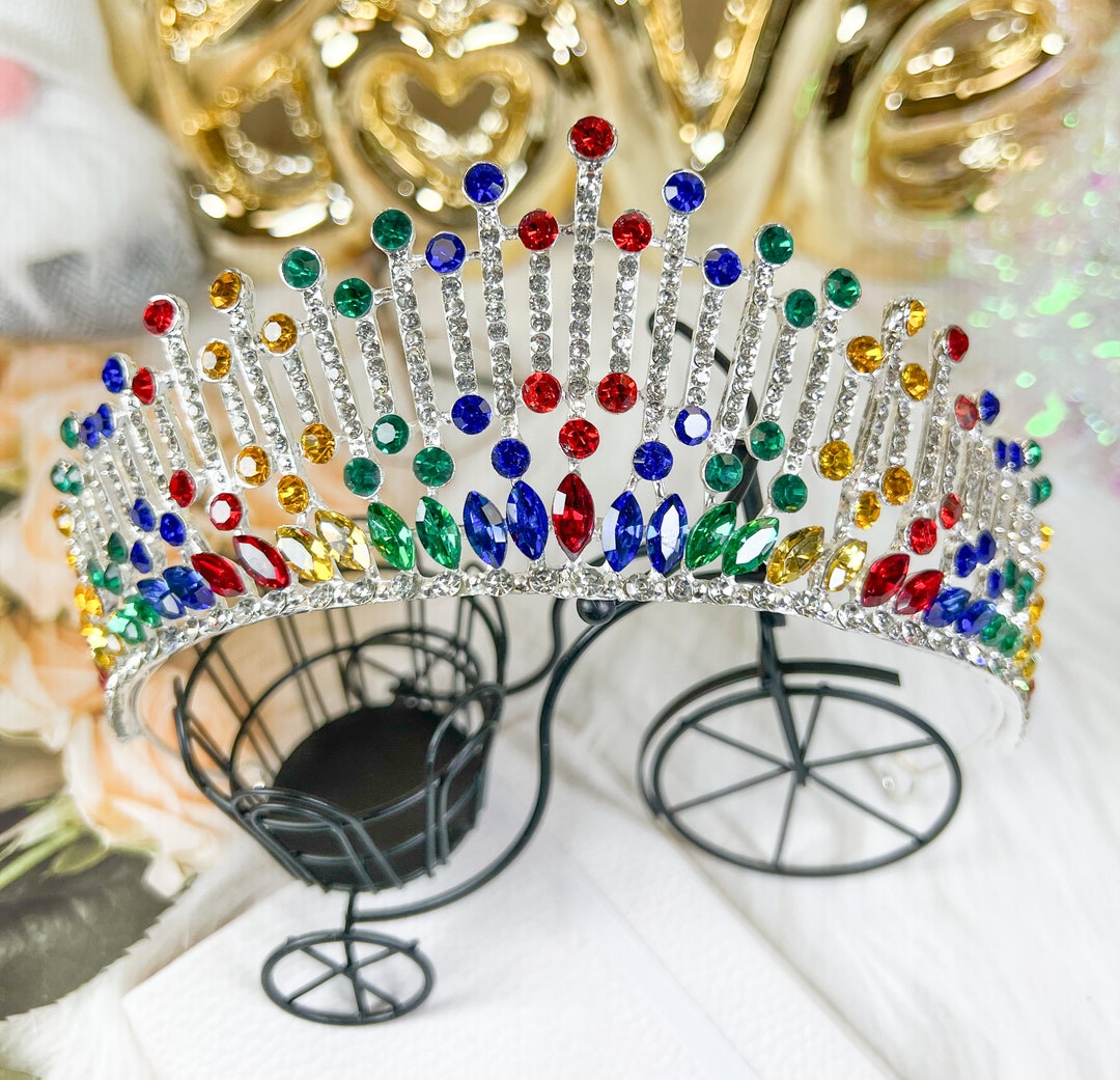 Rainbow Tiara, LGBTQ Headpiece, Pride Parade Crown, Multicolor Tiara ...