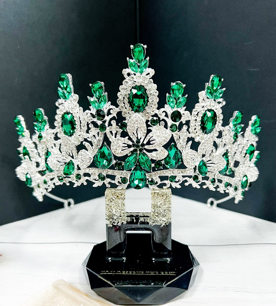 Buy Flower Crystal Crown, Silver Bridal Crown, Floral Crown, Goddess ...