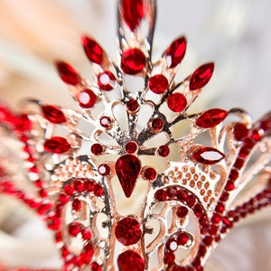 Masquerade Mask Luxury Crystal, Rhinestone Eye Red Mask, Elegant Party ...