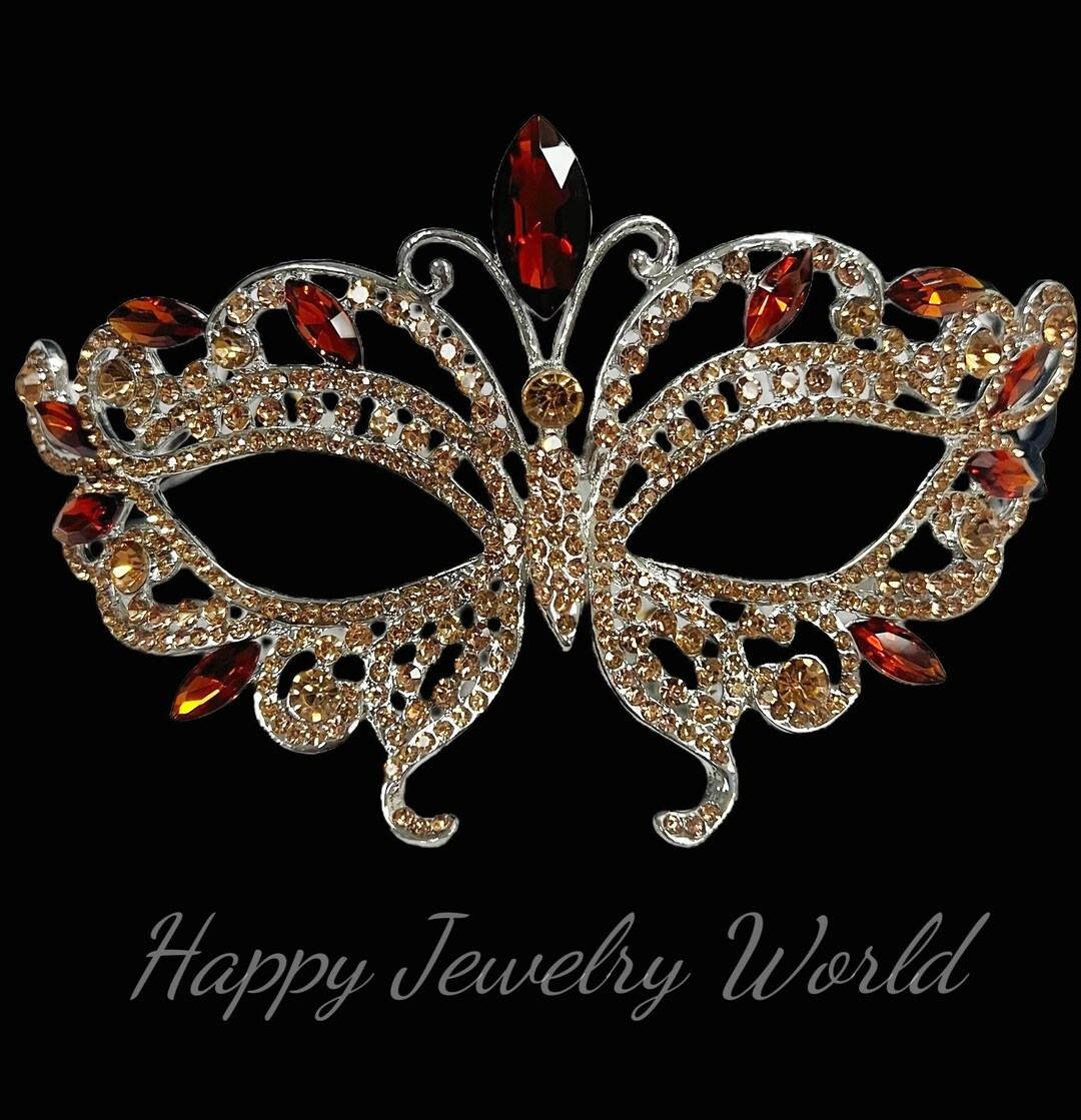 Amber Masquerade Mask, Women's Cosplay Mask, Handmade Mask, Wedding ...