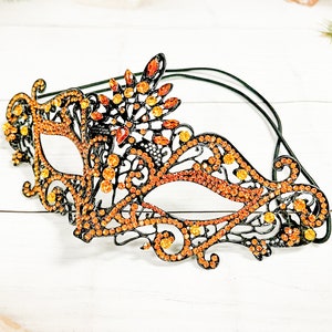 Masquerade Mask, Cosplay Mask, Amber Crystal Mask, Masquerade Wedding ...
