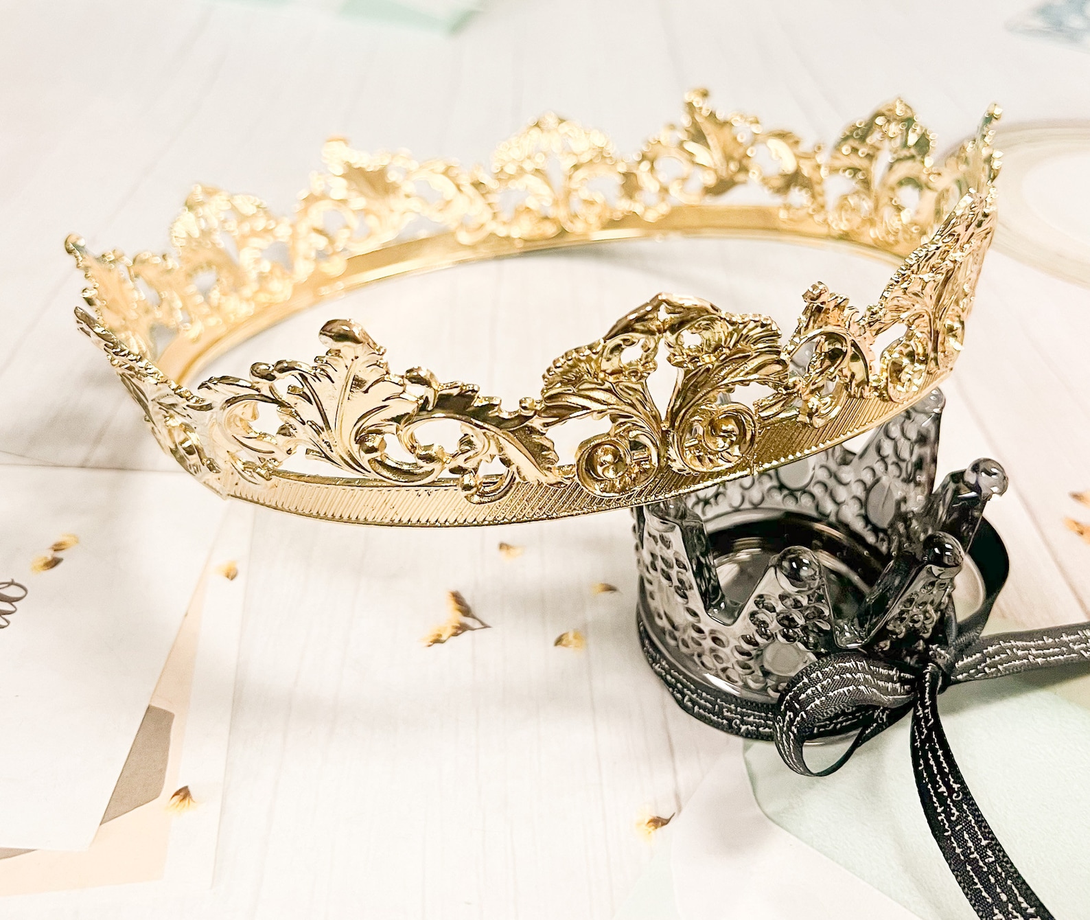 Royal King Crowns for Men, Full Round Mens and Crowns Wedding Party ...
