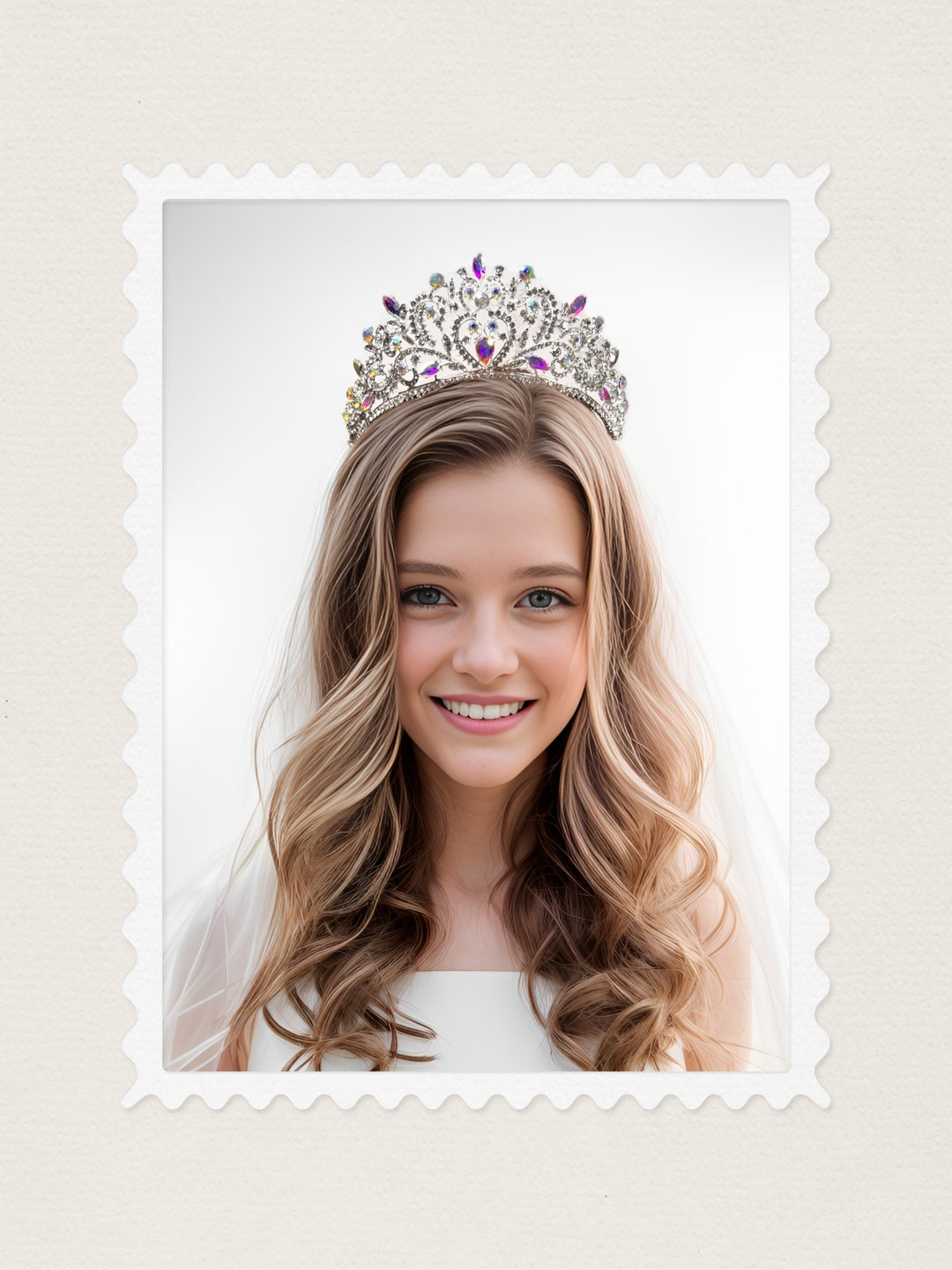 Baroque Bling Crystal Headpiece Heart Shape Wedding Crown - Etsy