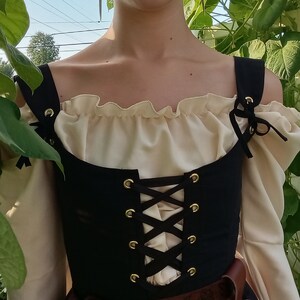 This is a Homemade Vintage Black Corset With Beautiful Gold Eyelets ...
