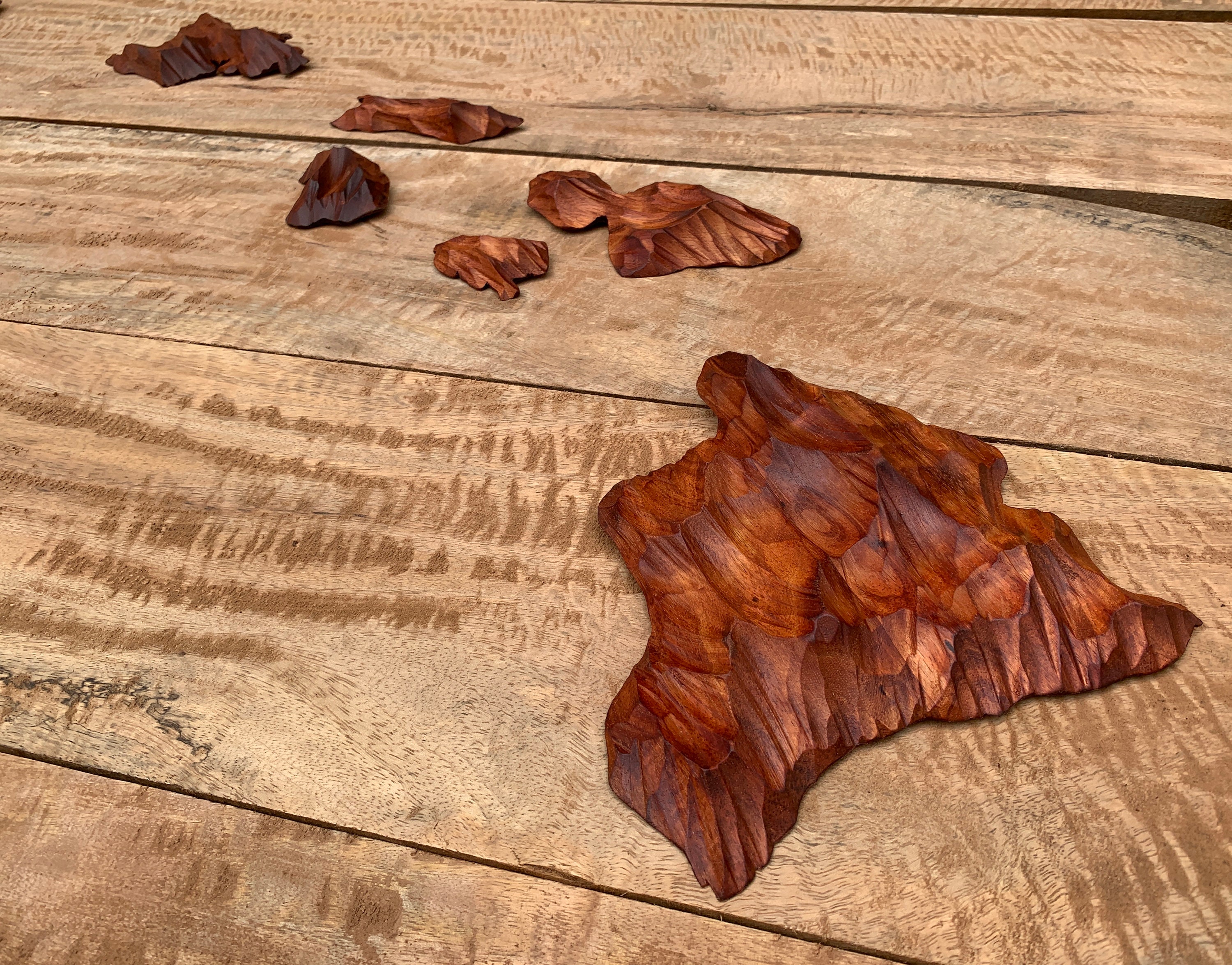 Medium Hawaiian Island Chain Hand Carved Solid Hawaiian Koa - Etsy