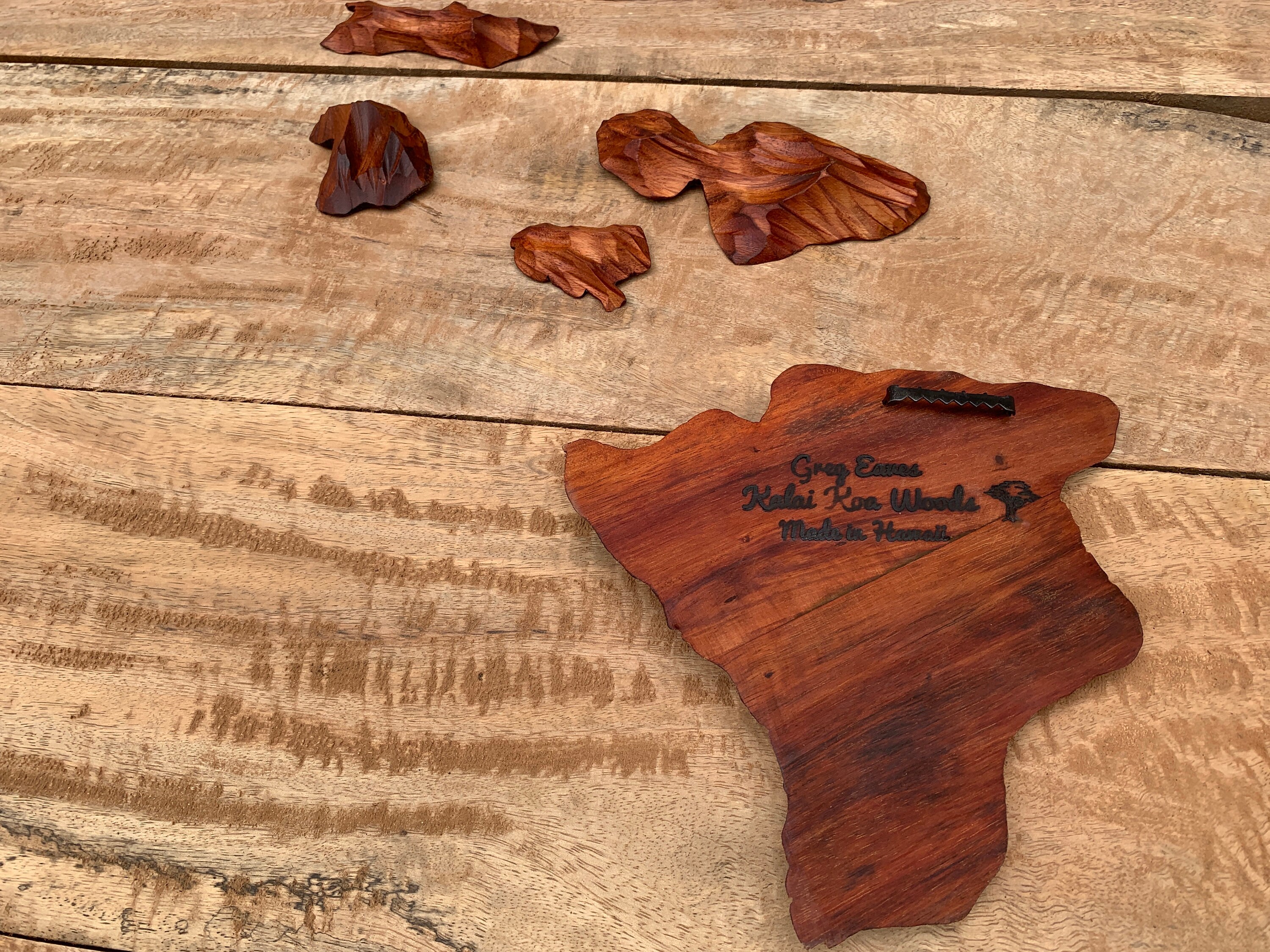 Medium Hawaiian Island Chain | Hand Carved Solid Hawaiian Koa Wood Wall ...