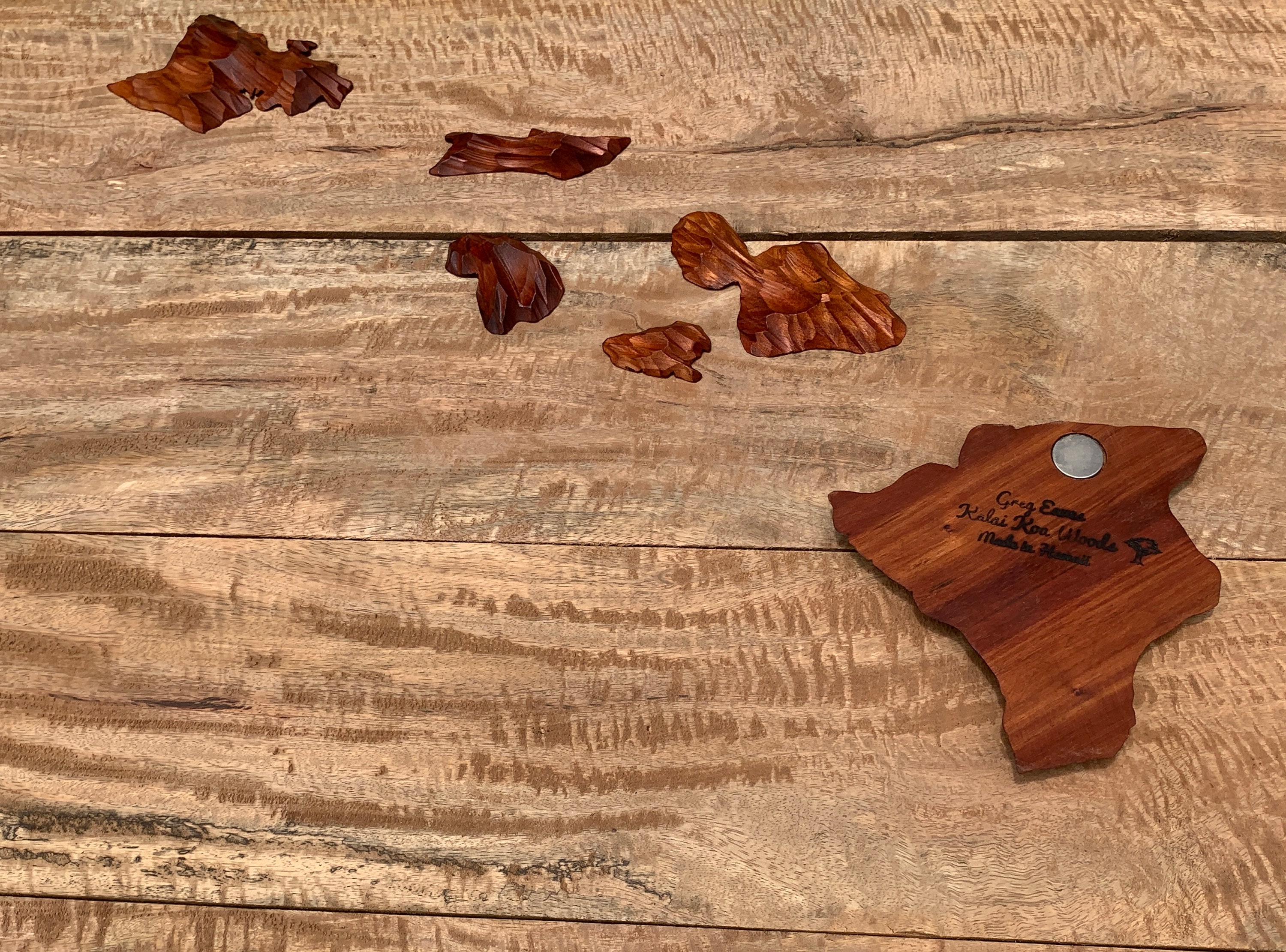 Medium Hawaiian Island Chain | Hand Carved Solid Hawaiian Koa Wood Wall ...