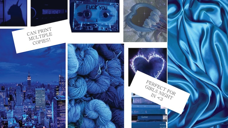 VISION BOARD KIT Blue Aesthetic Printable Format - Etsy
