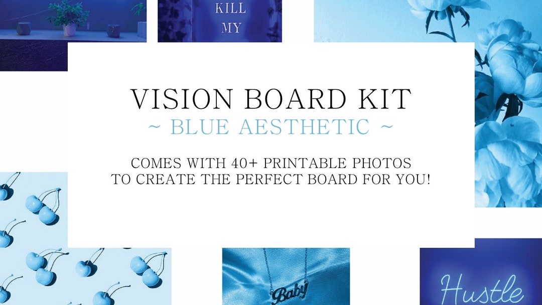VISION BOARD KIT Blue Aesthetic Printable Format - Etsy