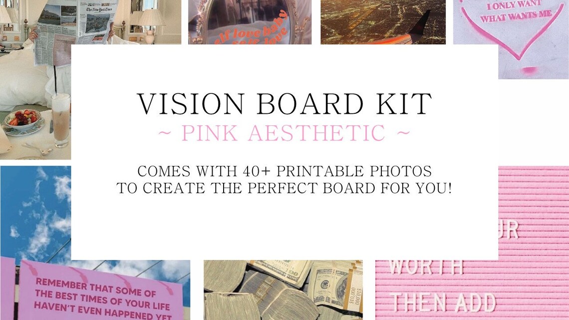VISION BOARD KIT Pink Aesthetic Printable Format - Etsy