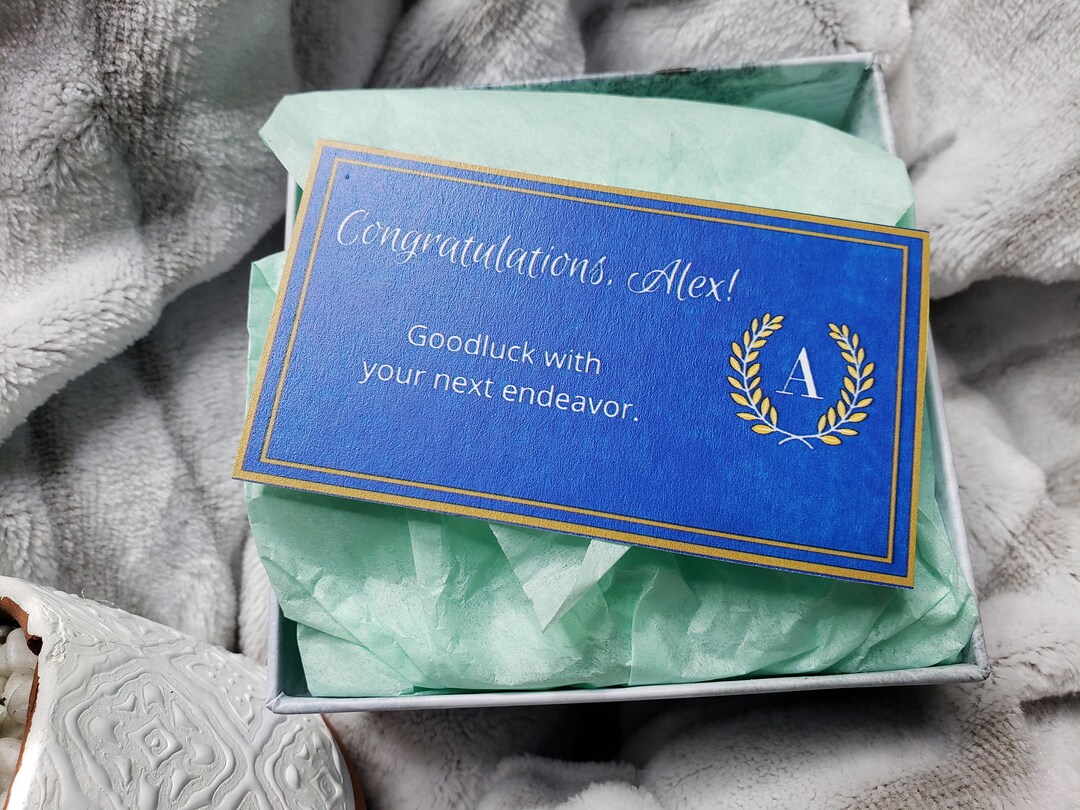 Gift Tag | Congratulations | Blue & Gold Frame - Etsy