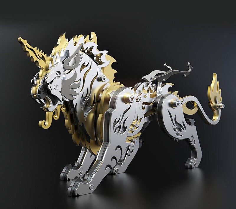 Steel Ancient Divine Beast - [element FIRE] 3D Metal Puzzle DIY Model ...