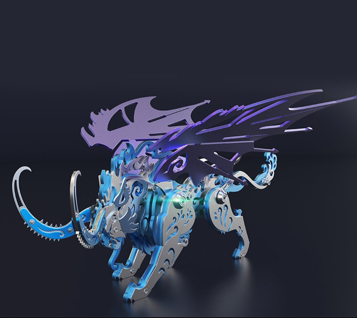 Steel Ancient Divine Beast element WATER 3D Metal Puzzle DIY Model Kit ...