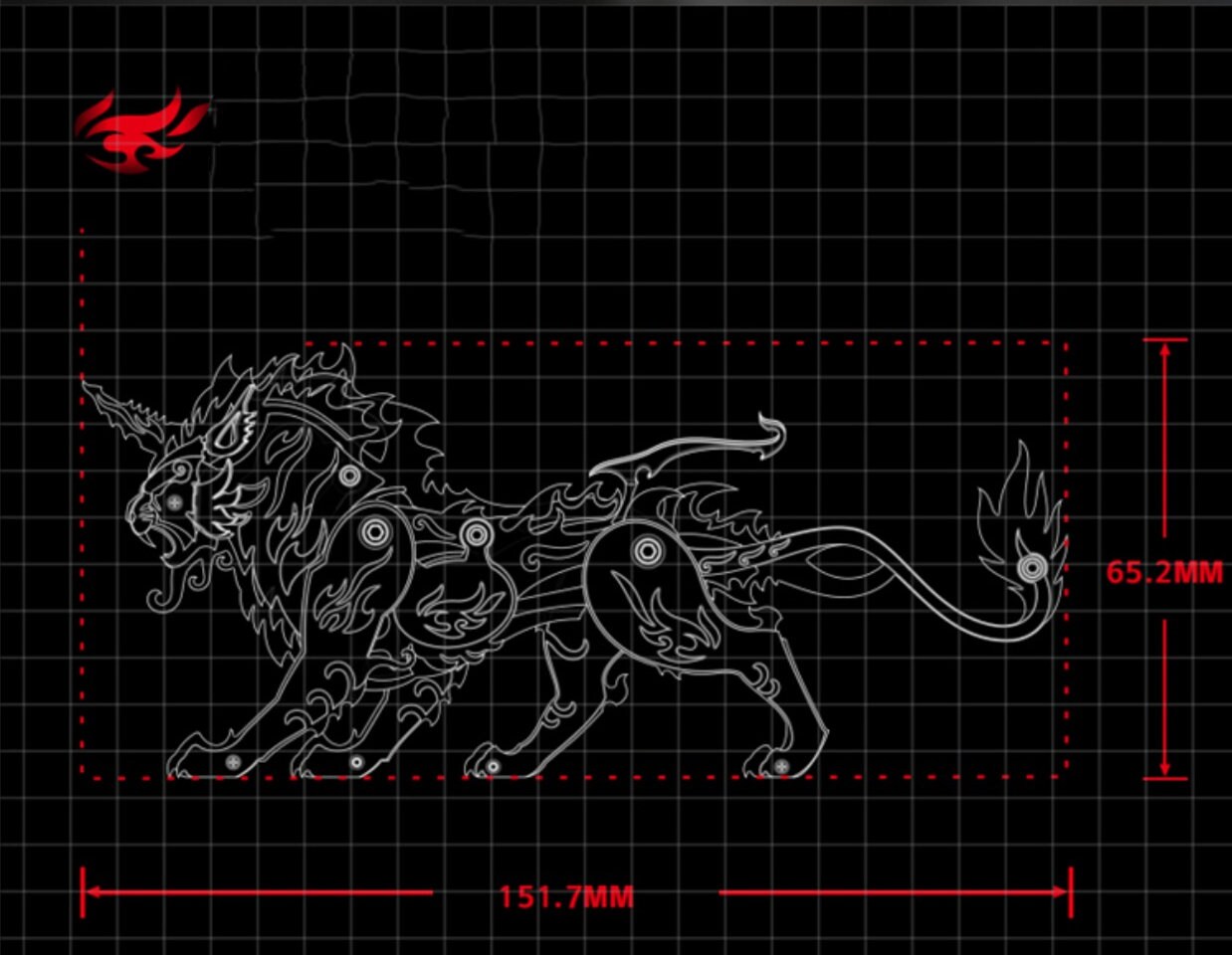 Steel Ancient Divine Beast element FIRE 3D Metal Puzzle DIY Model Kit ...