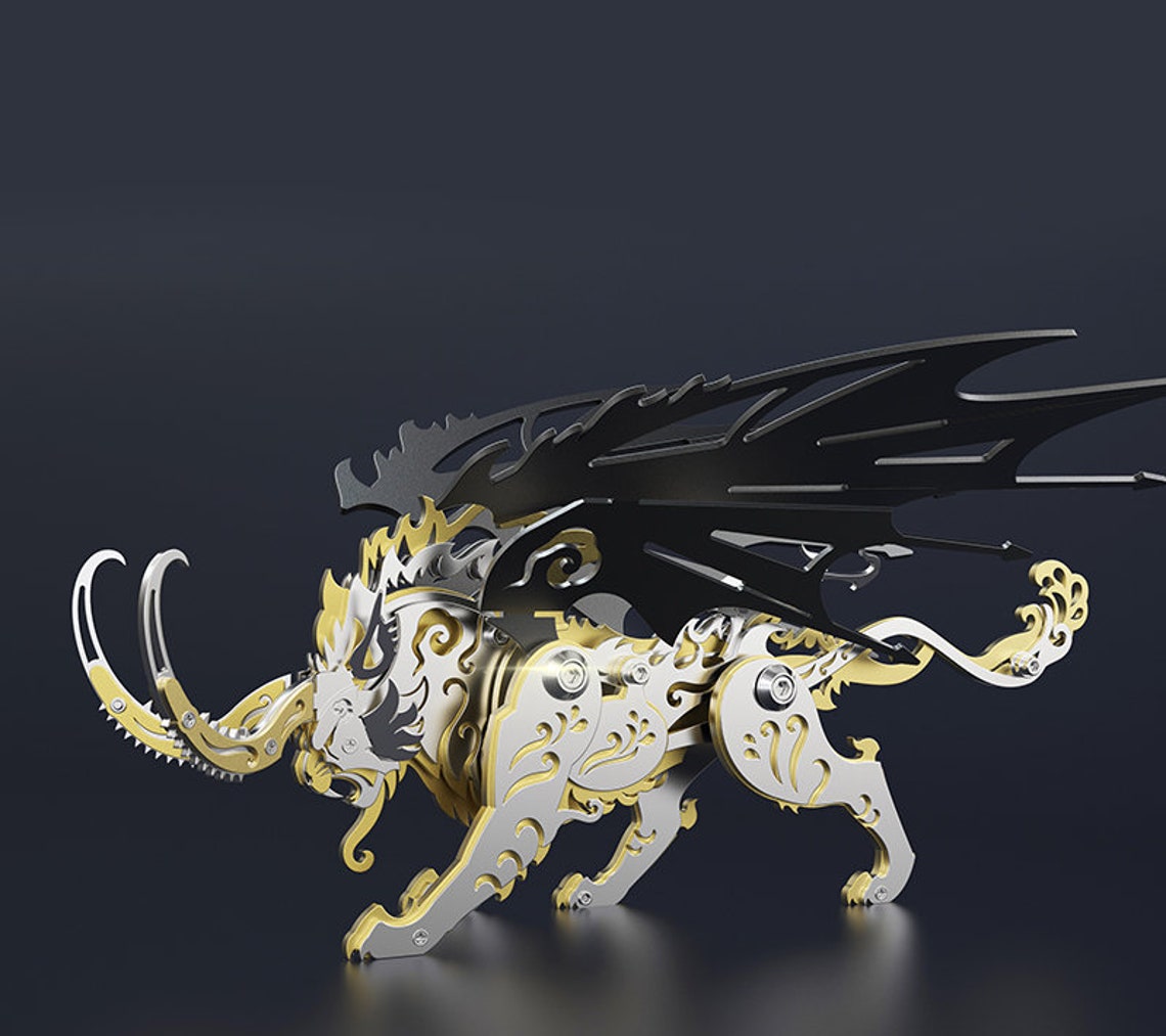 Steel Ancient Divine Beast element WATER 3D Metal Puzzle DIY Model Kit ...