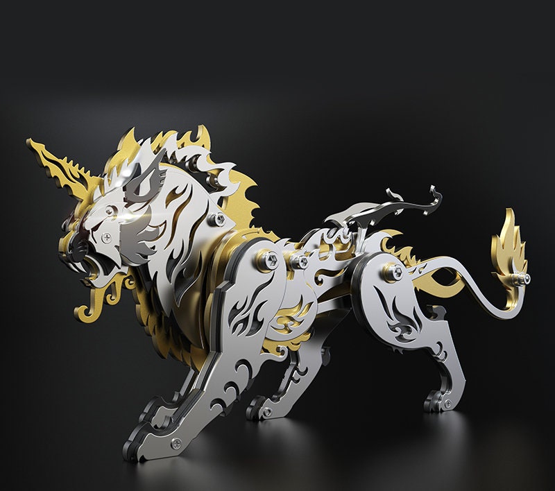 Steel Ancient Divine Beast element FIRE 3D Metal Puzzle DIY Model Kit ...