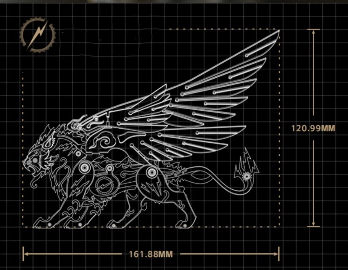 Steel Ancient Divine Beast - [element METAL] 3D Metal Puzzle DIY Model ...