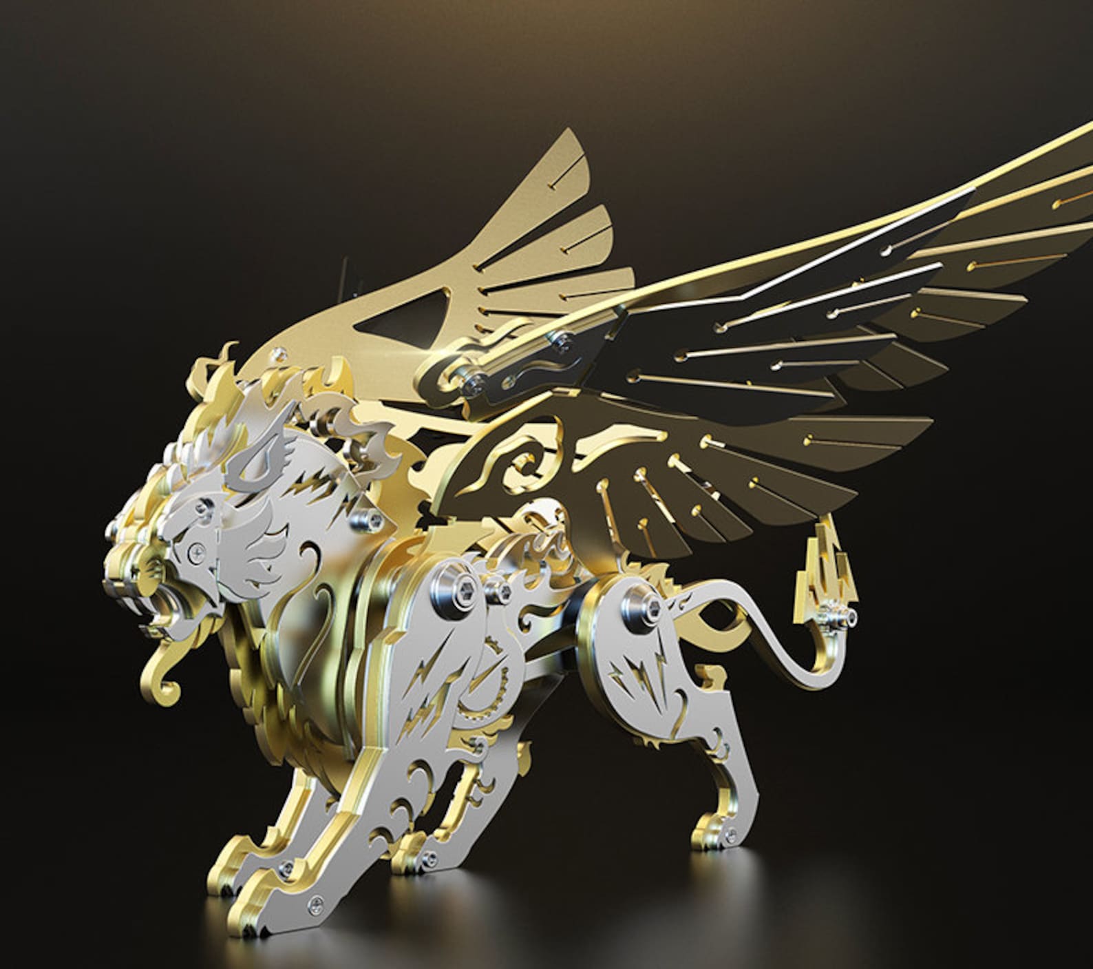 Steel Ancient Divine Beast - [element METAL] 3D Metal Puzzle DIY Model ...