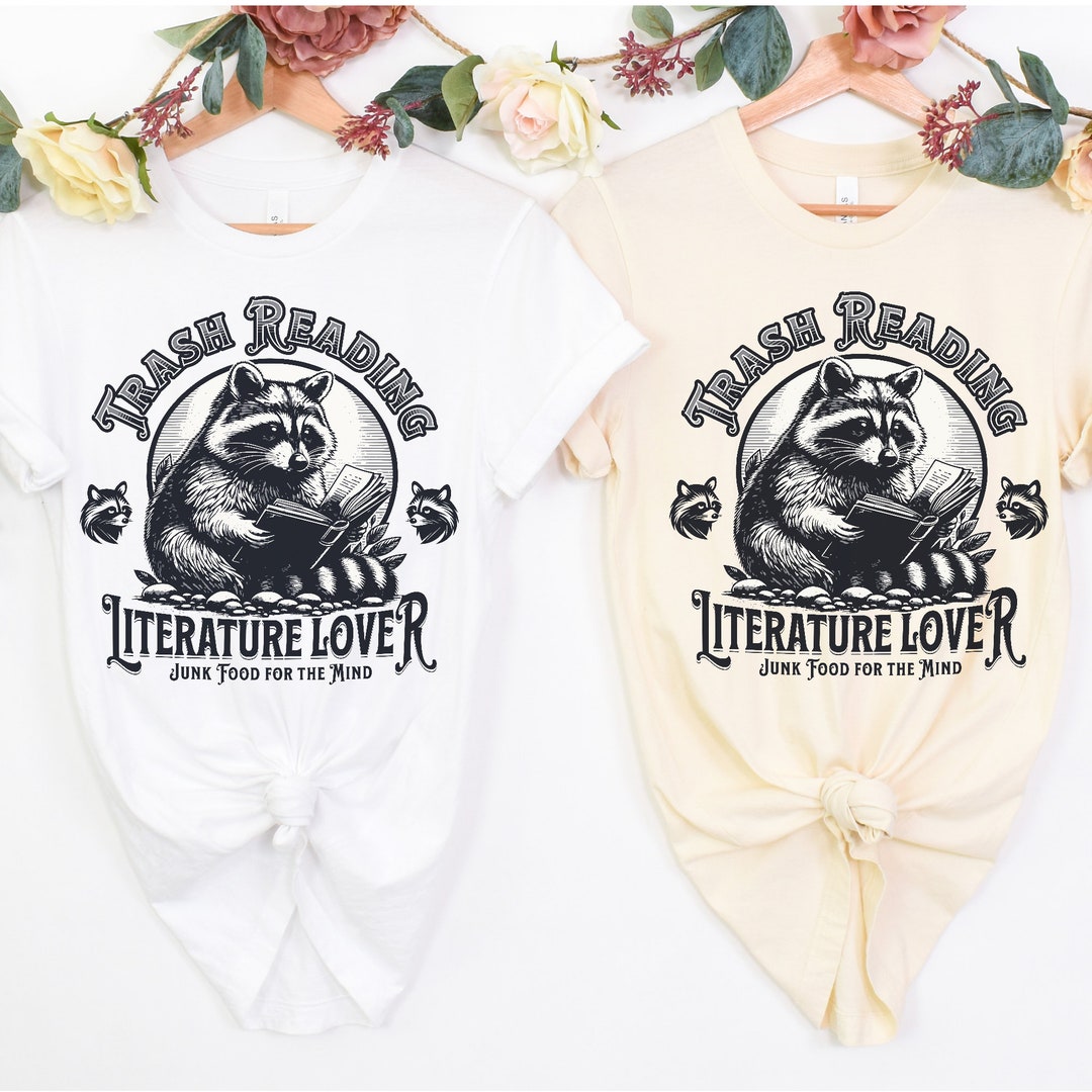 Trash Reading Raccoon Shirt, Librarian Shirt, Bookworm Tee, Book Nerd Tee, Unisex Librarian T ...