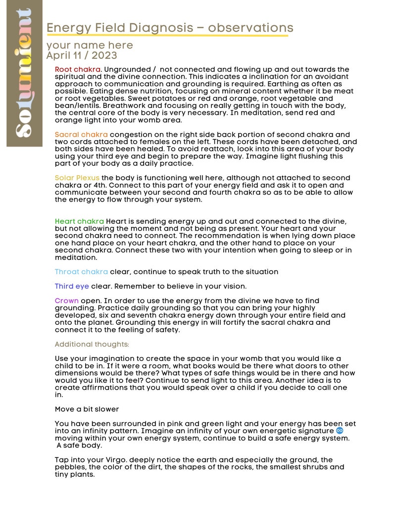 Your Personalized Map of Your Energy Field Created for You After We ...