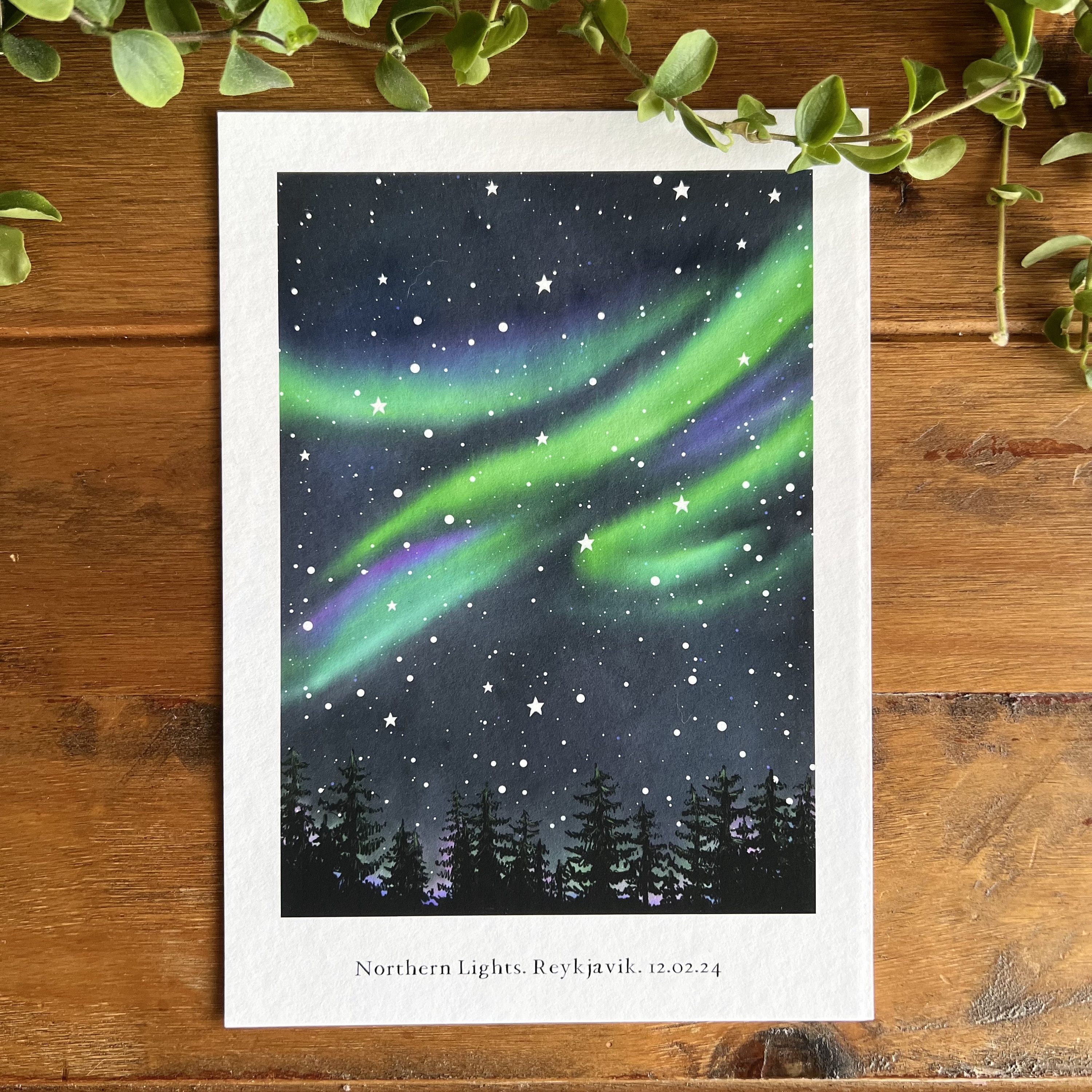 Northern Lights Art Print | Custom Painting | Aurora Borealis ...