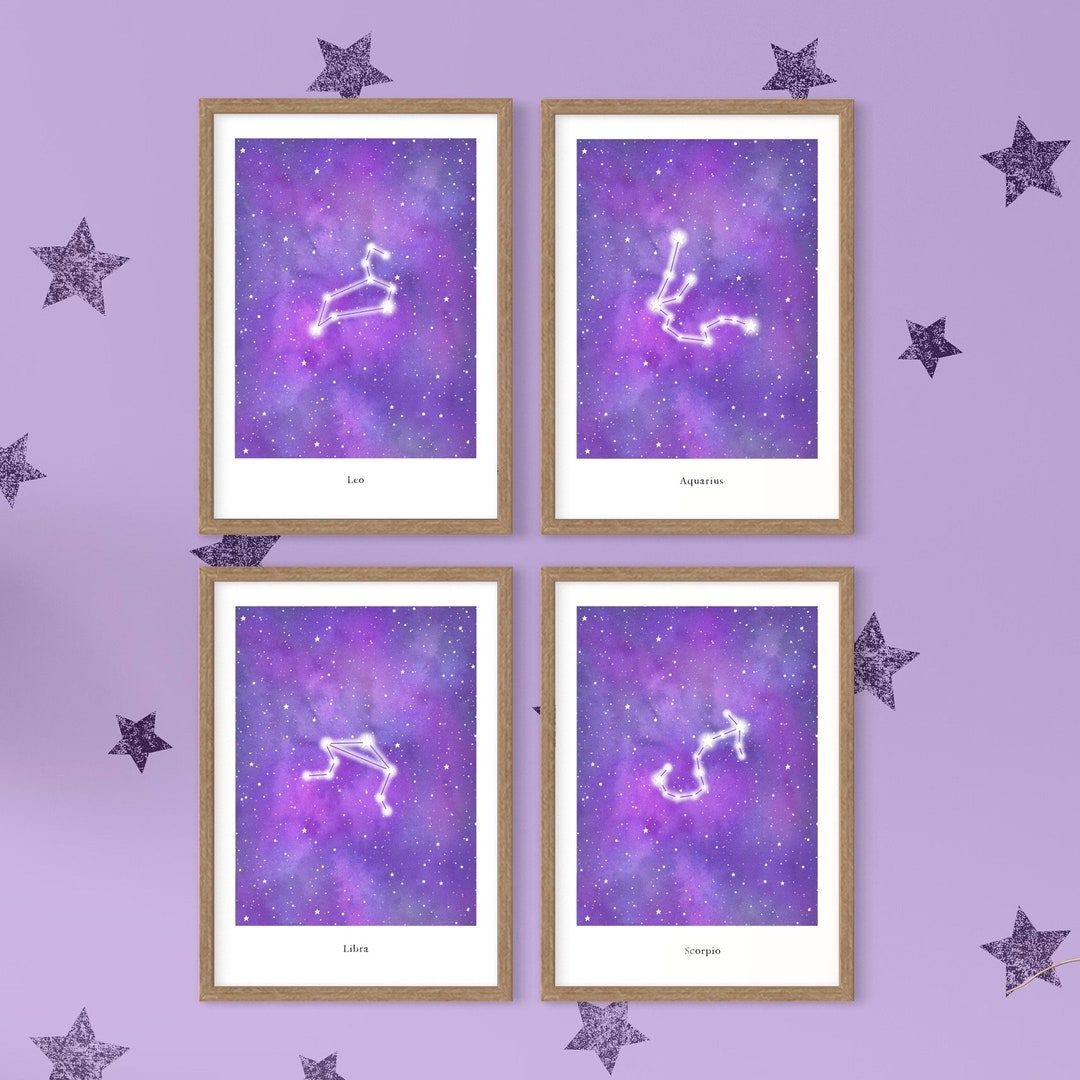 Zodiac Art Print | Star Sign Gift | Astrology Art | Celestial Decor ...