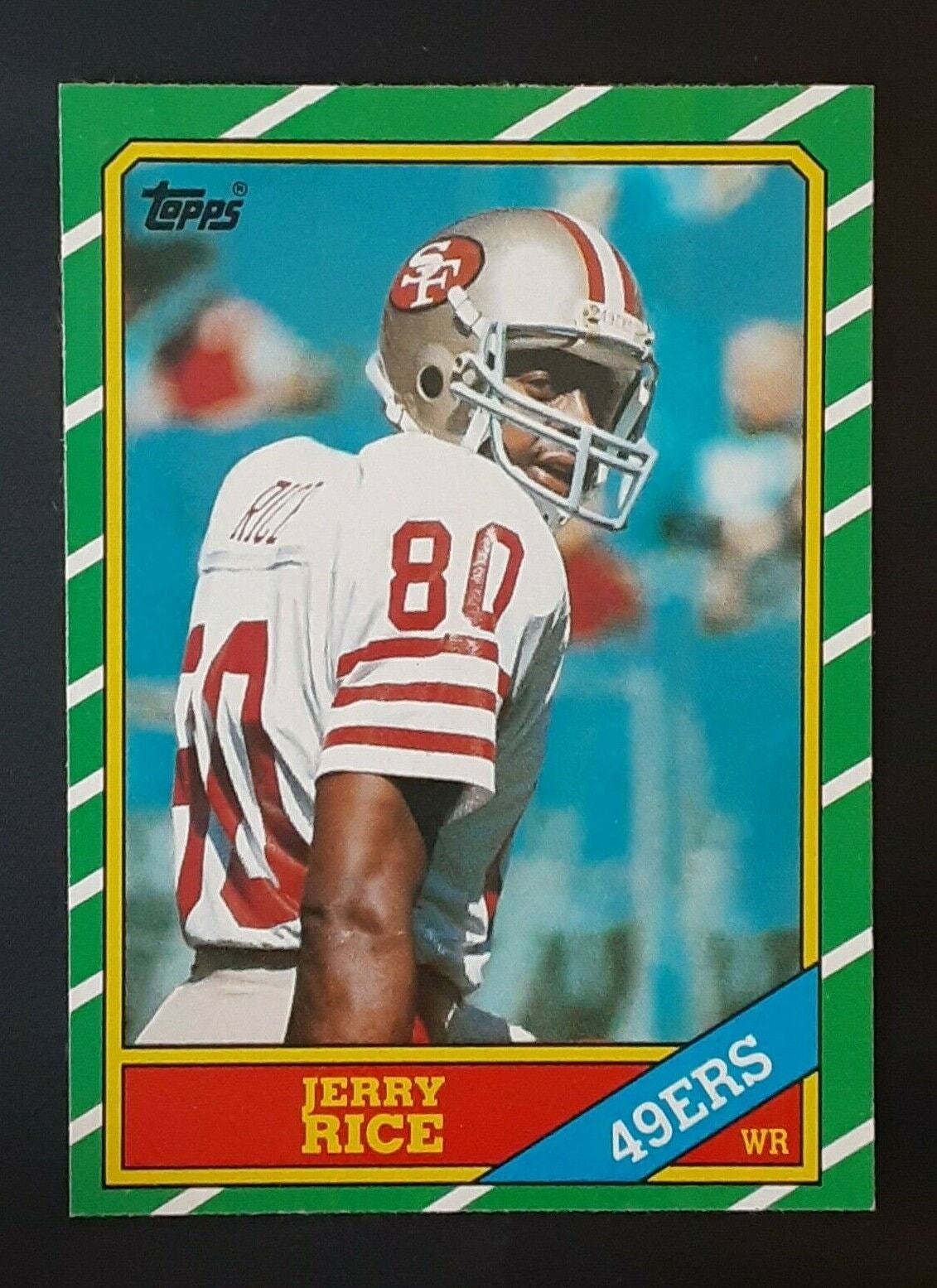 1986 Jerry Rice Topps 161 Rookie Reprint San Francisco 49ers Mint Brand ...