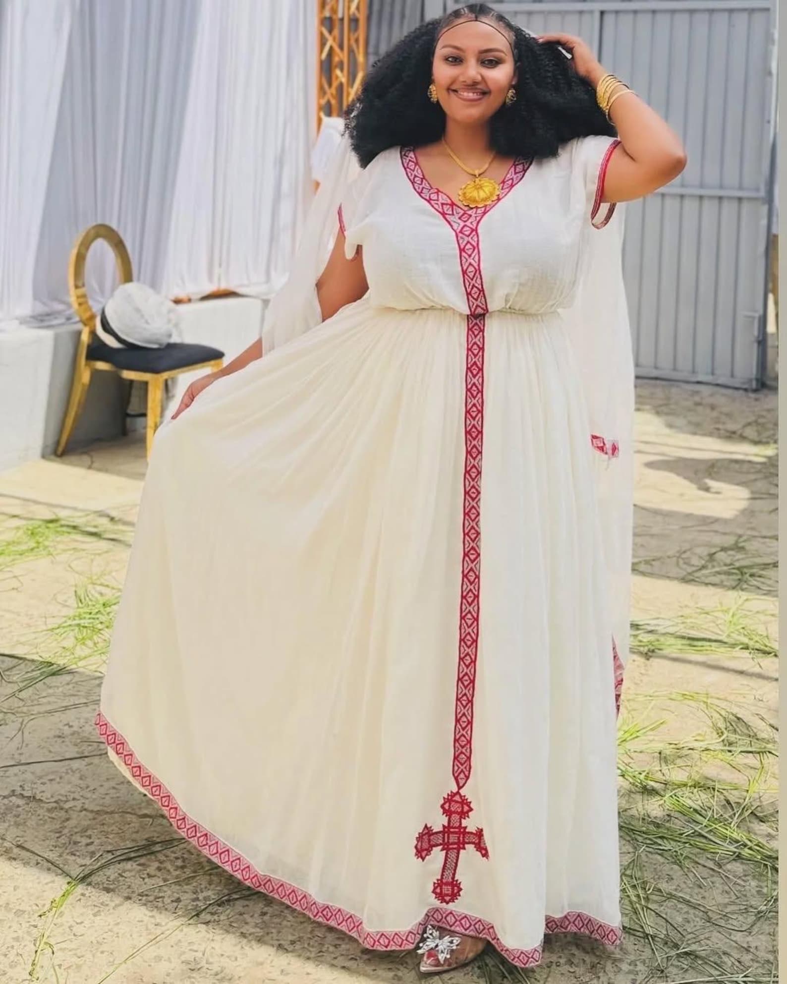 Handwoven Ethiopian Habesha Kemis Dress With Tibeb Embroidery - Etsy UK